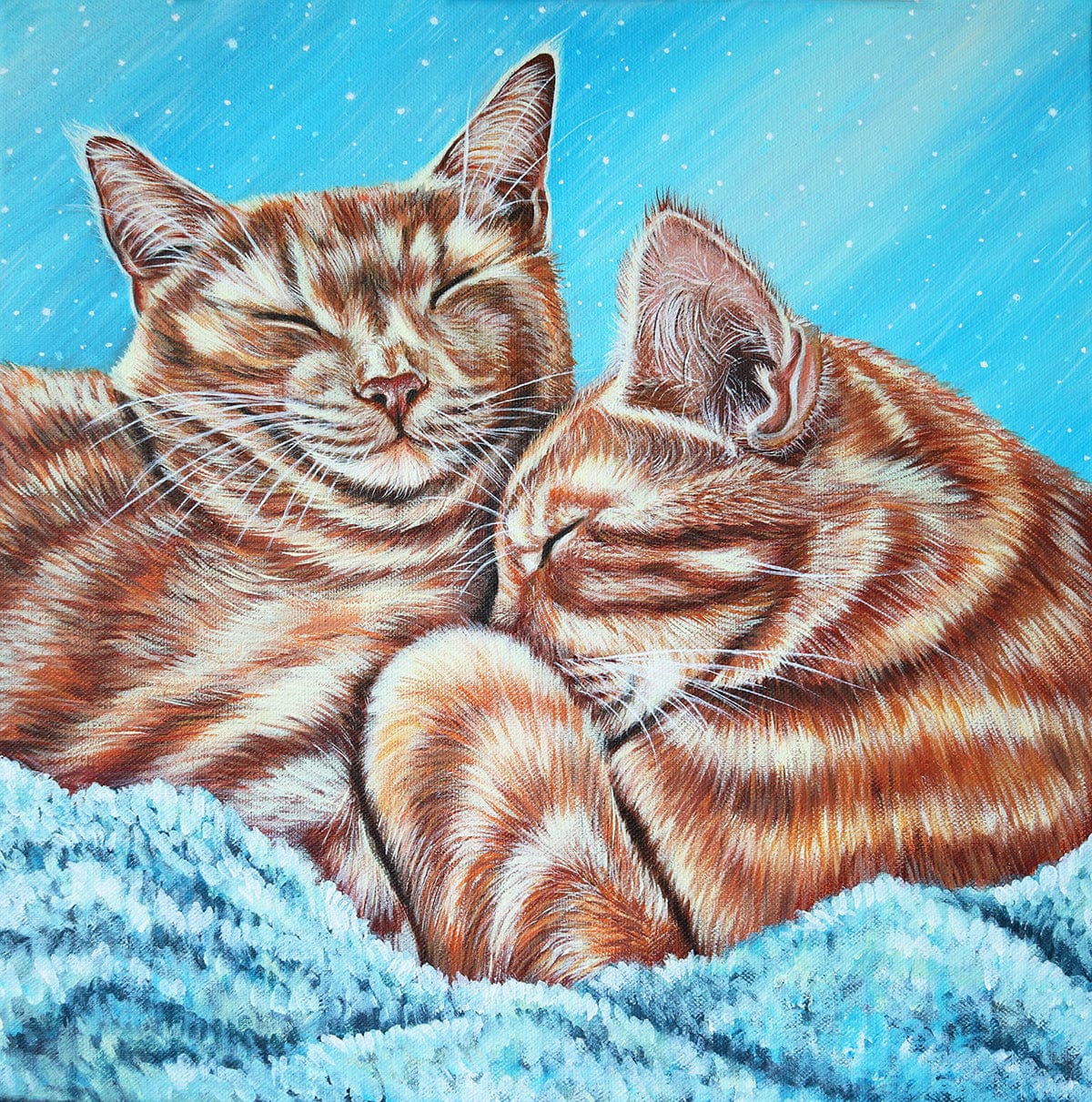 Original Painting For Sale - Ginger Cats – Irisha's Card Art