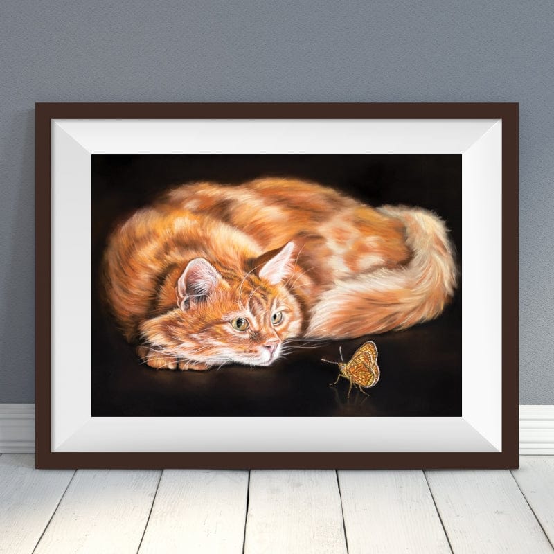Ginger Cat Art Print - 'Colour Attraction' – Irisha's Card Art