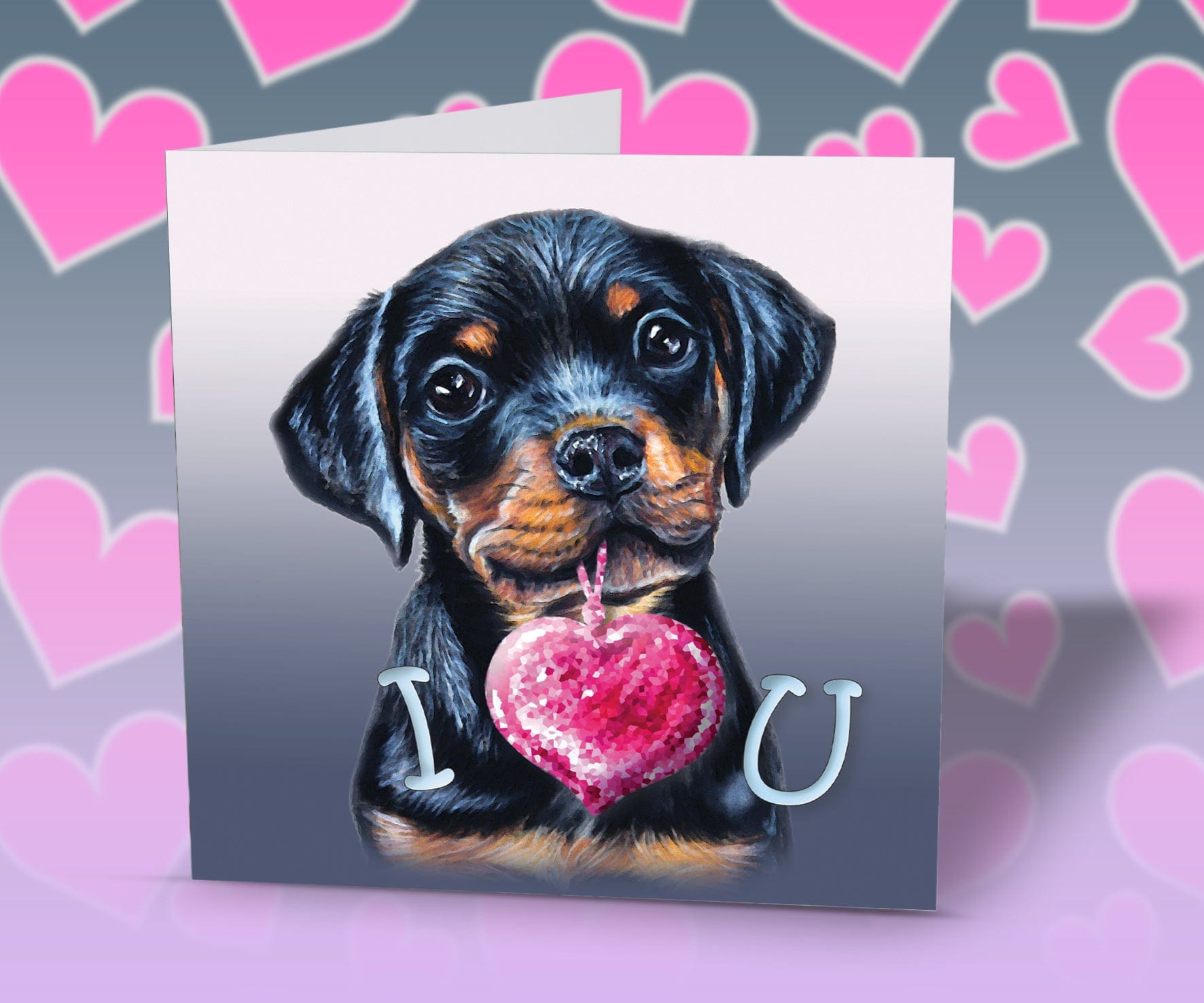 Rottweiler Valentine Card – Irisha's Card Art